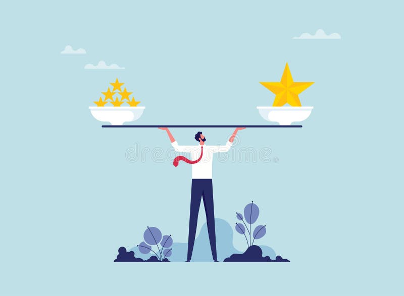 The Weight Balance of Quality and Quantity Concept Stock Illustration ...