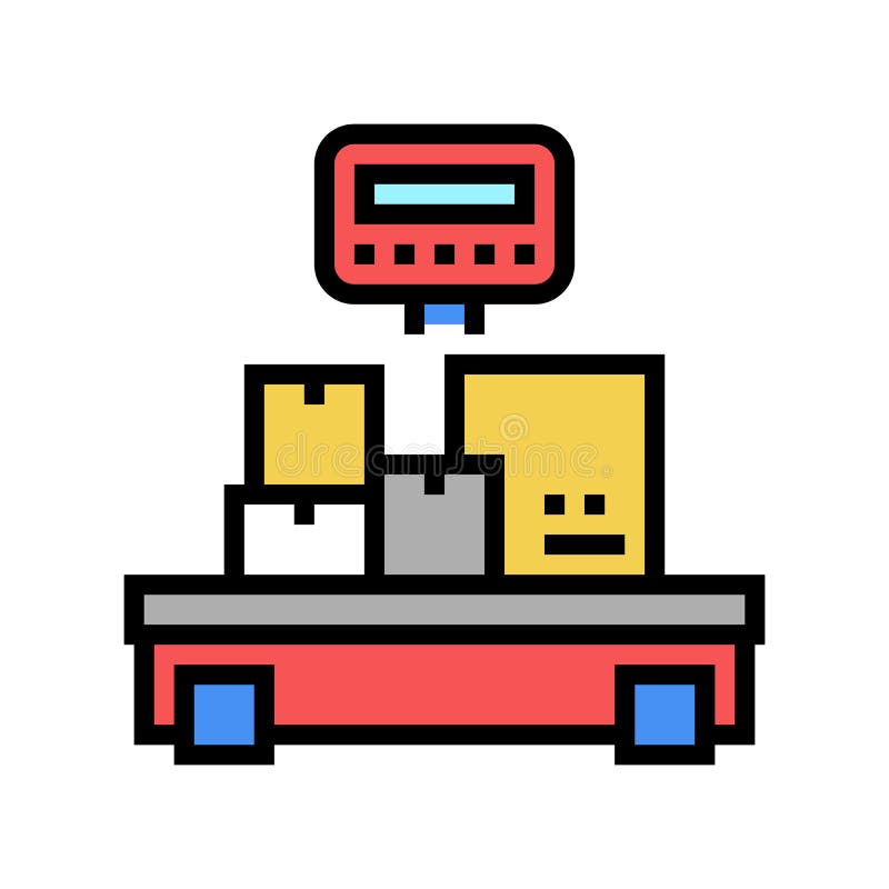 Weight Control Boxes Logistics Color Icon Vector Illustration Stock ...