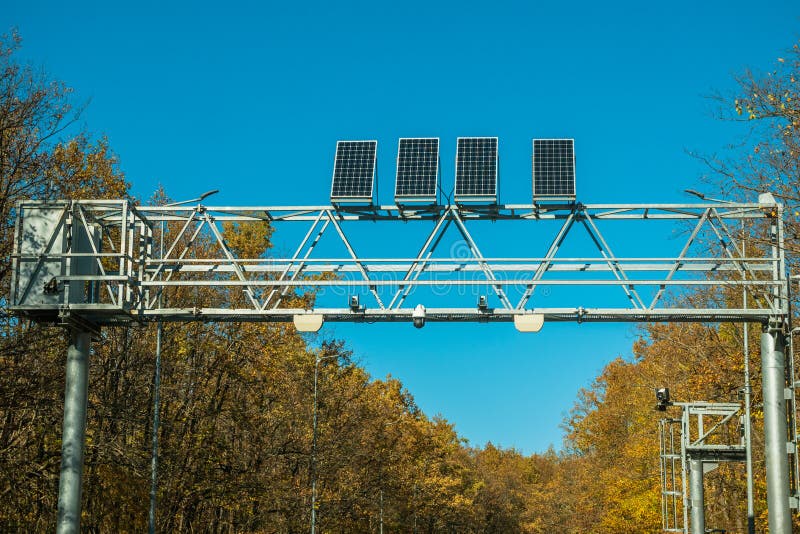 Weight Control Post with Cameras Fixing Speed and Weights. Solar Panels ...