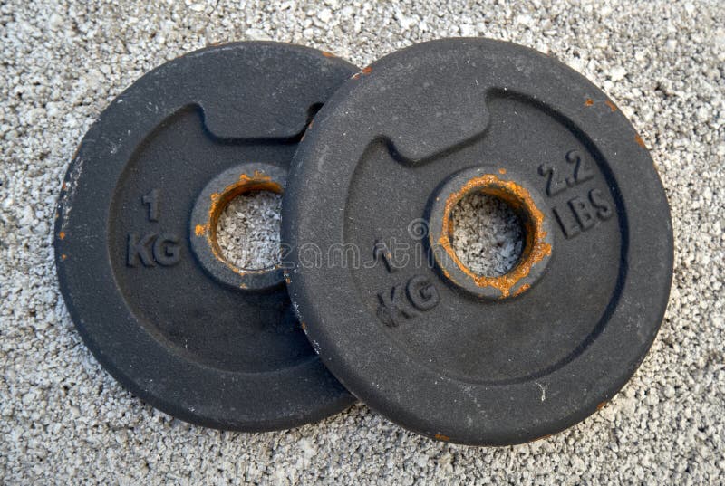 Weight discs rusty stock photo. Image of dumbbell, strong - 183744406