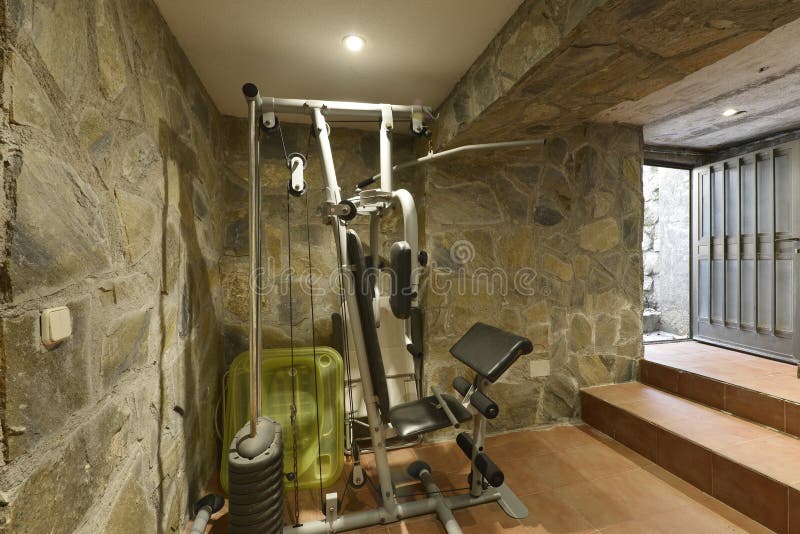 Weight Exercise Machine of a Home Gym Stock Image - Image of activity ...
