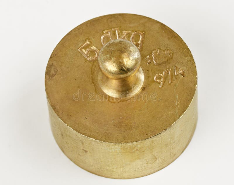 Weight of five decagramme stock image. Image of brass - 42141843