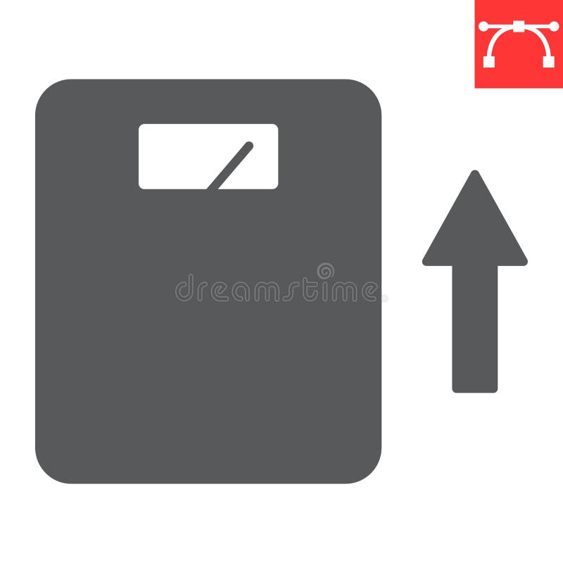 Weight gain glyph icon stock vector. Illustration of scale - 246519279