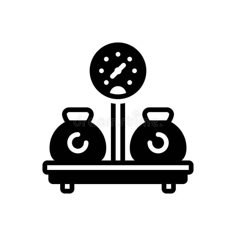 Black Solid Icon for Weight, Sinker and Encumbrance Stock Vector ...