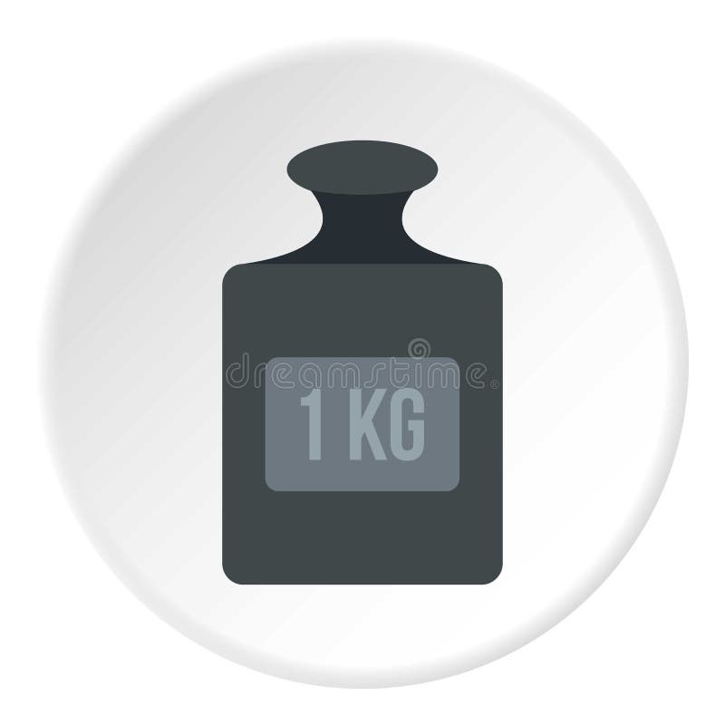 Weight 1 kg icon circle stock vector. Illustration of iron - 95328233