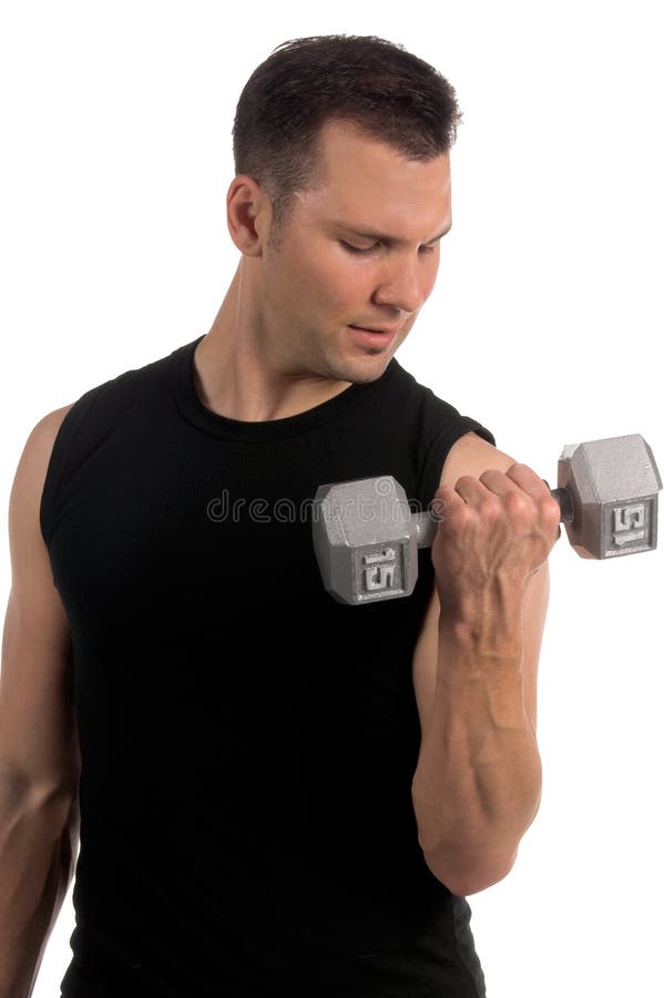 Weight Lifter stock image. Image of dumbbells, attractive - 524761