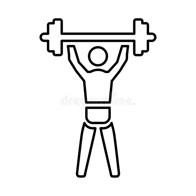 Weight Lifting Exercise Icon in Outline Style Stock Illustration ...