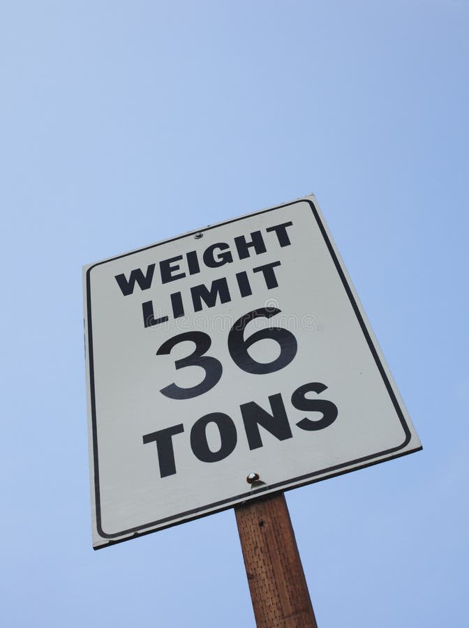 Weight limit 36 ton sign stock photo. Image of information - 14746604