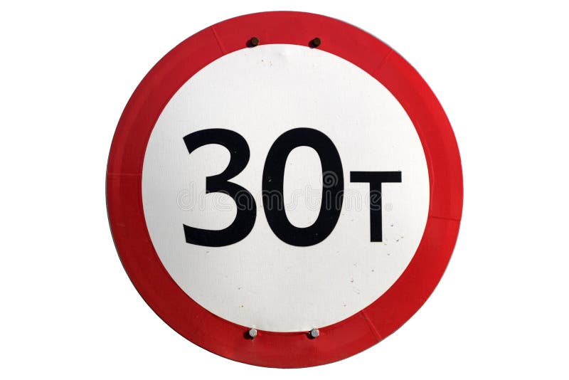 Weight Limit 30 Tons Road Sign Isolated on White Stock Vector ...