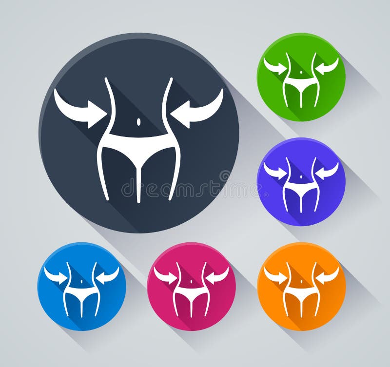 Weight Loss Icons with Shadow Stock Vector - Illustration of purple ...