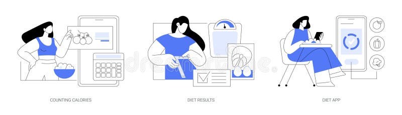 Weight Loss Program Isolated Cartoon Vector Illustrations Se Stock ...