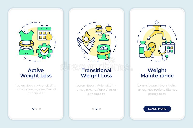 Weight Loss Programs Onboarding Mobile App Screen Stock Vector ...