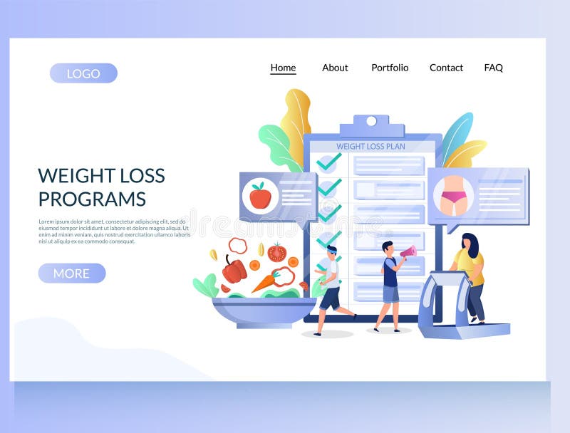 Weight Loss Programs Vector Website Landing Page Design Template Stock ...