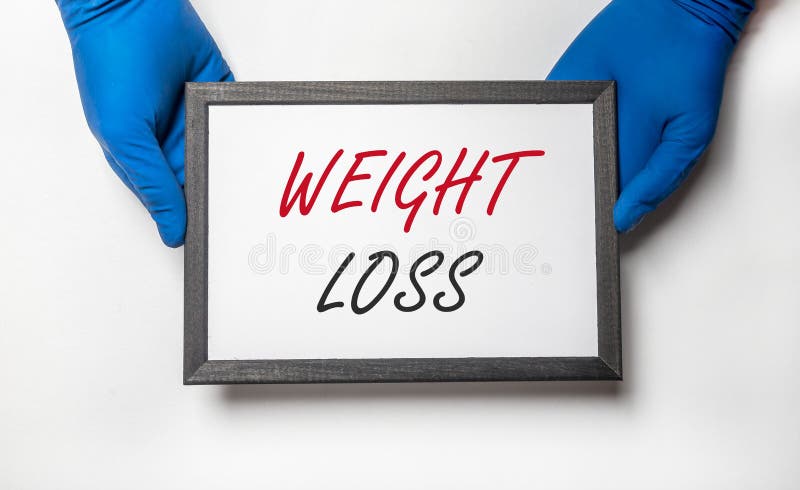 Weight Loss Text Inscription in Doctor Hands Stock Image - Image of ...