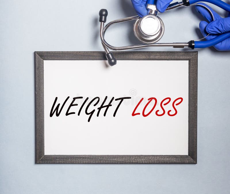 Weight Loss Text Inscription in Doctor Hands Stock Image - Image of ...