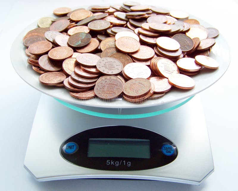 Weight of money stock photo. Image of collect, penny, change - 5535560