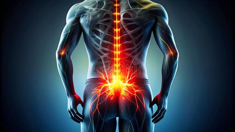 The Weight of Pain: a Visual Depiction of Sciatica AI Generated Stock ...