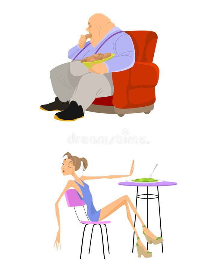 Weight problems people stock vector. Illustration of disorder - 48859215
