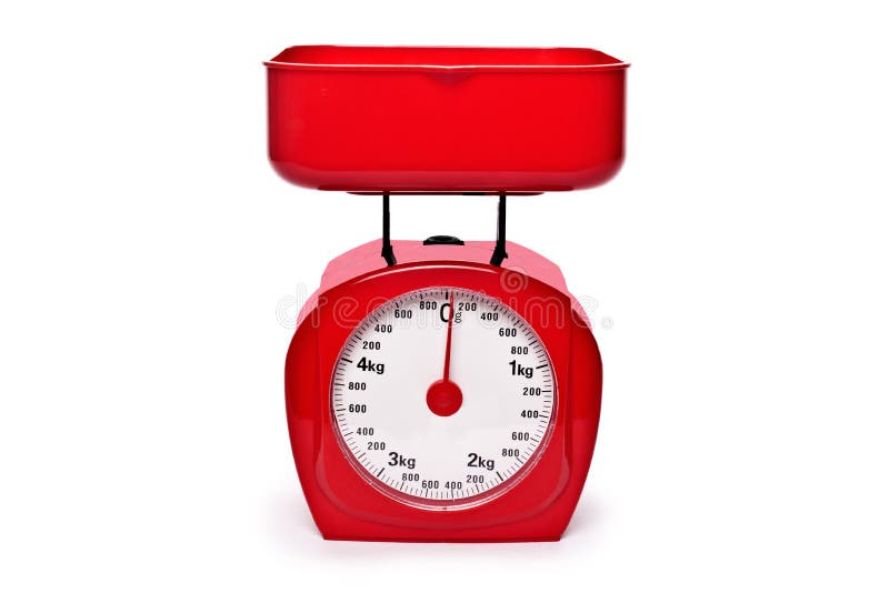 Weight red scale stock image. Image of kitchen, handle - 51881037