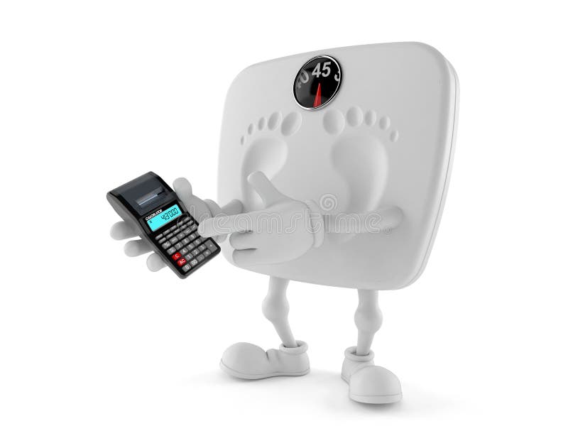Weight Scale Character Using Calculator Stock Illustration ...