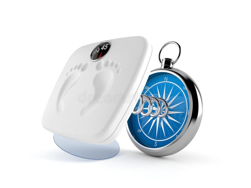 Weight scale with compass stock illustration. Illustration of white ...