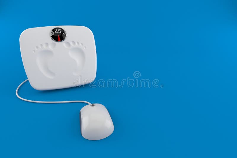 Weight Scale with Computer Mouse Stock Illustration - Illustration of ...