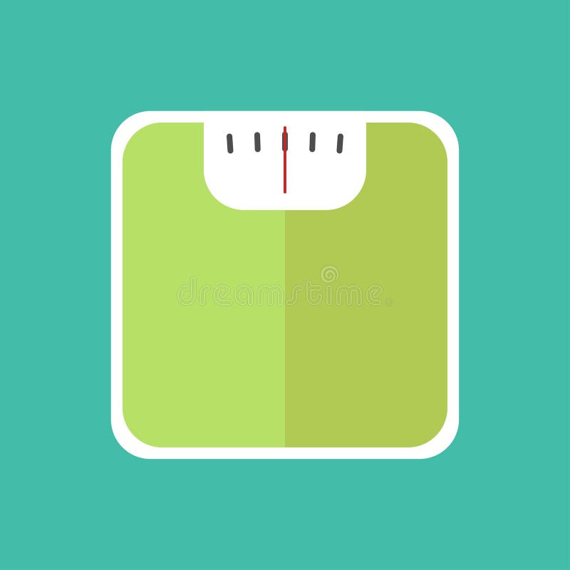 Weight Scale in Flat Design Turquoise Background Stock Vector ...