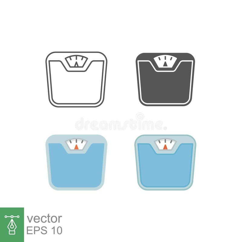 Weight Scale Icon. Bathroom Scale for Obesity Control Stock Vector ...