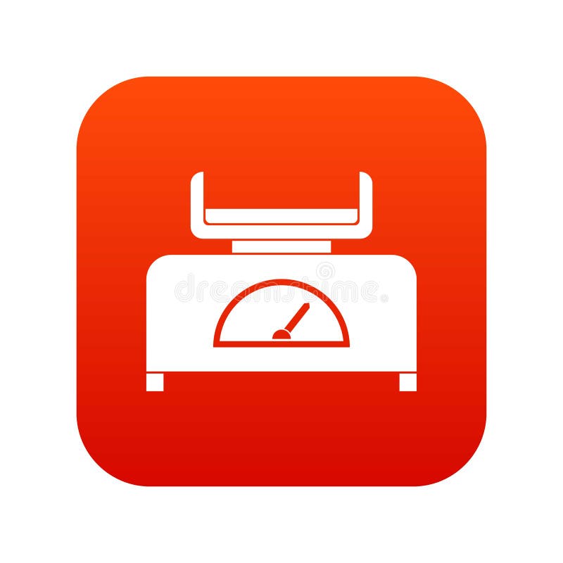 Weight Scale Icon Digital Red Stock Vector - Illustration of mass ...