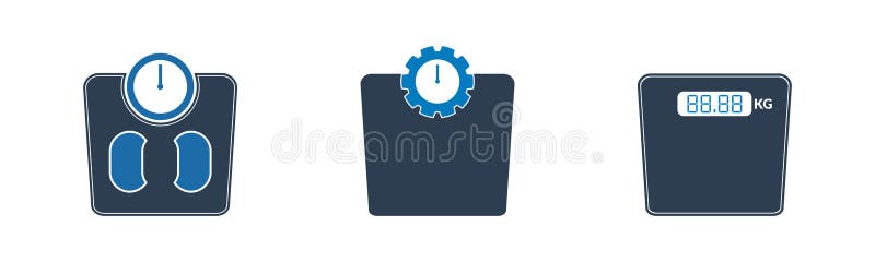 Weight Scale Icon Set. Editable Flat Vector Stock Vector - Illustration ...