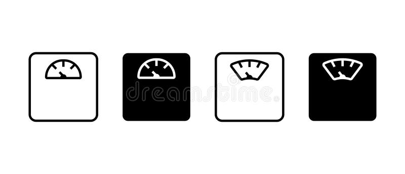 Weight Scale Icon Vector Set. Floor Scales Symbol Stock Vector ...