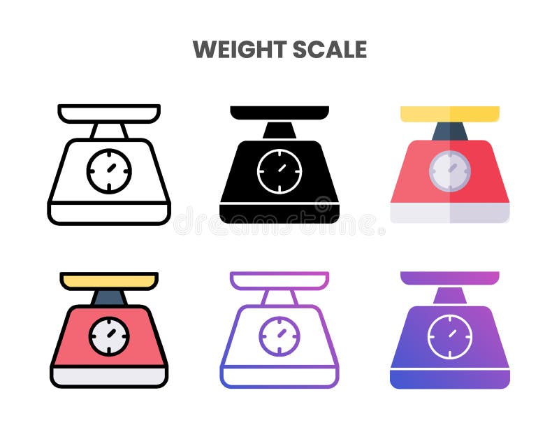 Weight Scale Icons Set with Different Styles. Stock Vector ...