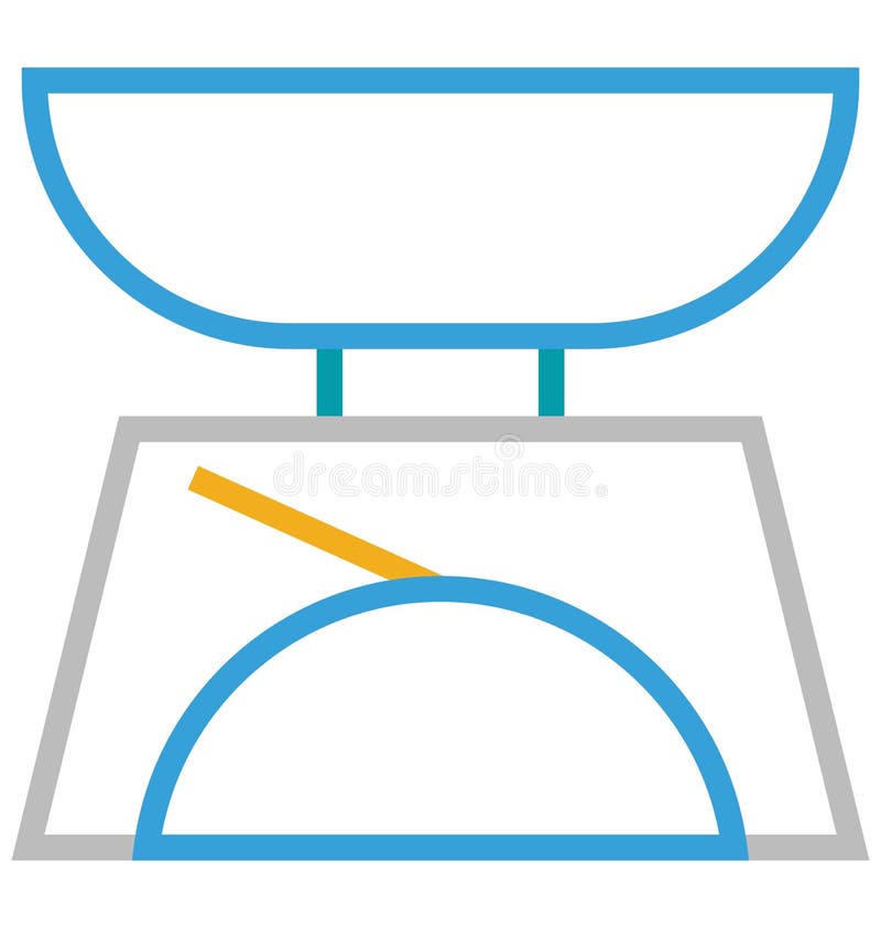 Weight Scale Isolated Line with Color Vector Icon Editable Stock Vector ...