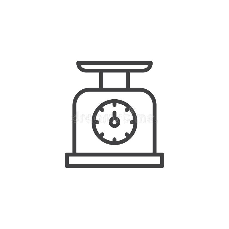 Weight scale outline icon stock vector. Illustration of scale - 123701038