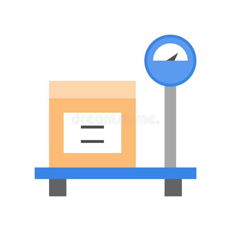 Weight Scale and Parcel, Flat Icon Logistic Related Stock Vector ...