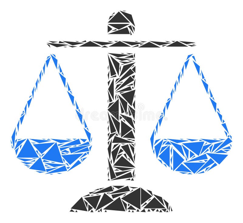 Weight Scales Collage of Triangles Stock Vector - Illustration of court ...