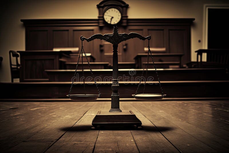 Weight Scales in Court Room Library Create with Generative Ai ...