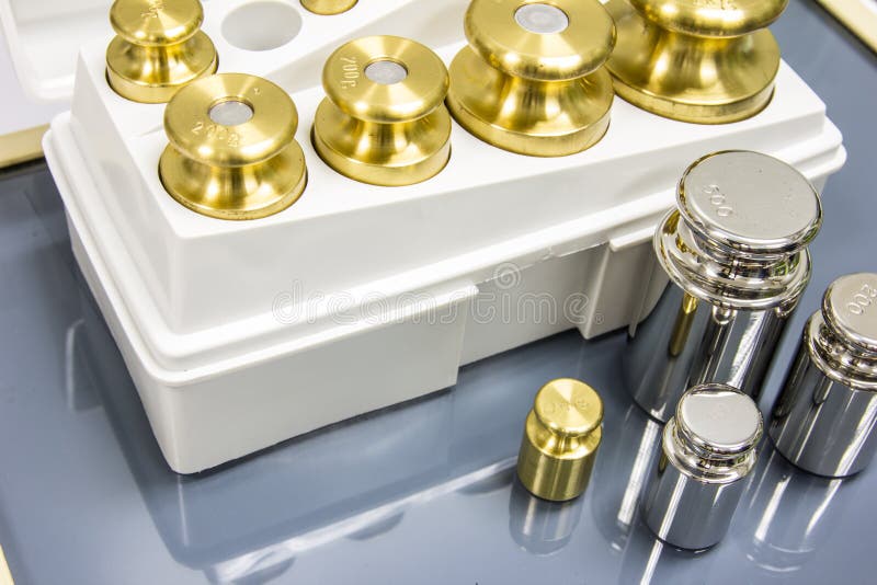 Weight set stock image. Image of brass, metal, tool, steel - 61335529
