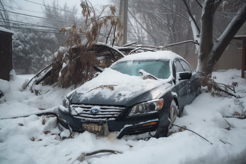 The Weight of Snow from Storms Brings Tree Limbs Down on Parked Cars ...