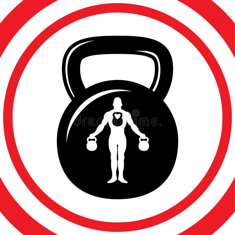Weight Sport Sign Red Button with Man Inside Stock Vector ...