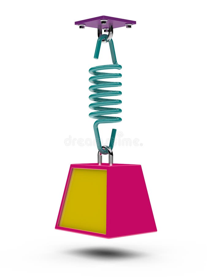 Weight Suspended on Tension Spring. 3D Rendering Stock Illustration ...