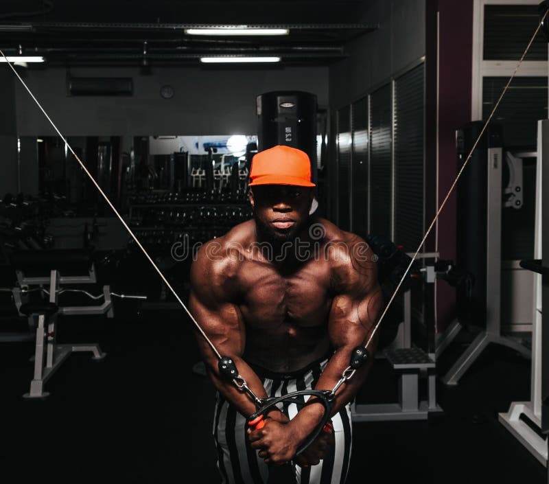 Weight Training African Doing Bodybuilding Stock Photo - Image of ...