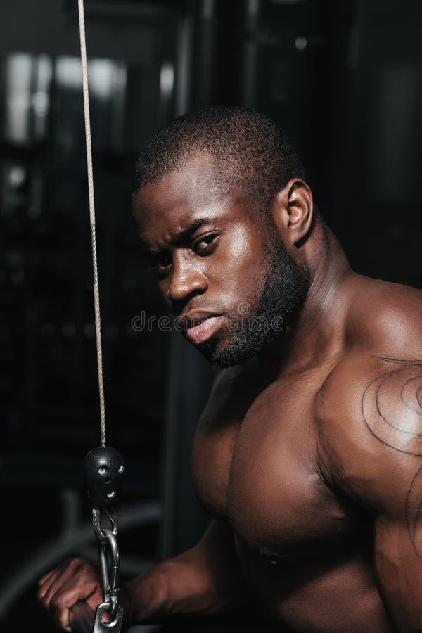 Weight Training African Doing Bodybuilding Stock Image - Image of ...