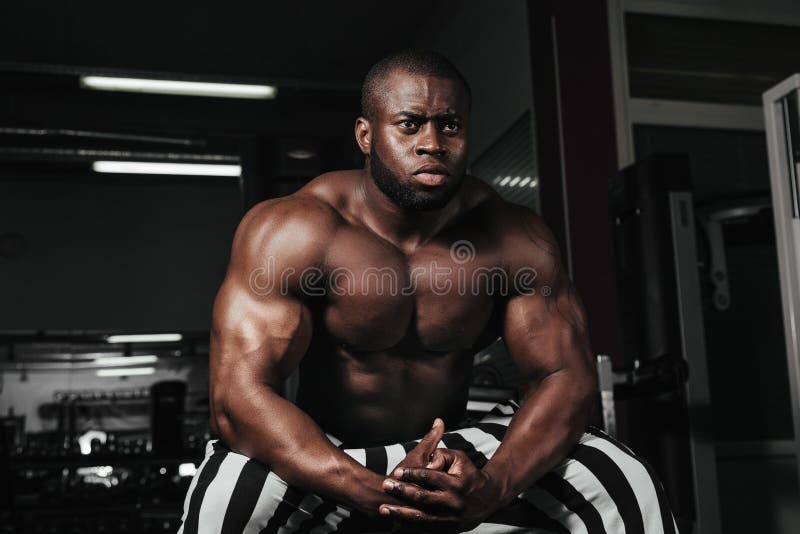 Weight Training African Doing Bodybuilding Stock Photo - Image of ...
