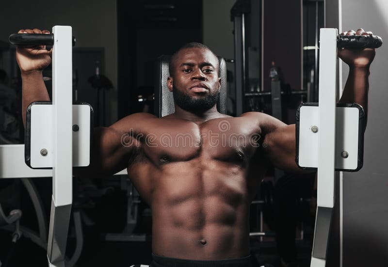 Weight Training African Doing Bodybuilding Stock Photo - Image of ...