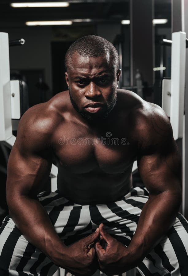 Weight Training African Doing Bodybuilding Stock Photo - Image of ...