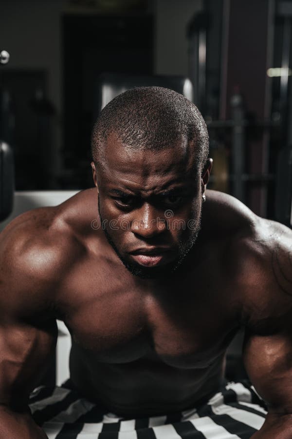 Weight Training African Doing Bodybuilding Stock Photo - Image of ...