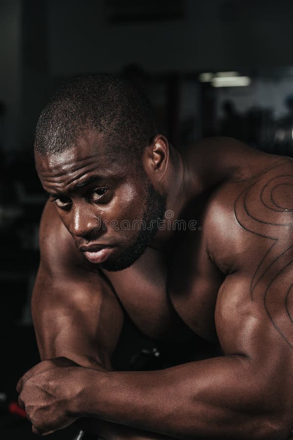 Weight Training African Doing Bodybuilding Stock Photo - Image of ...
