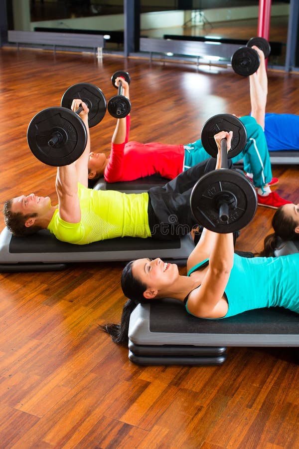 Abdominal Plate Training Core Group at Gym Stock Image - Image of ...