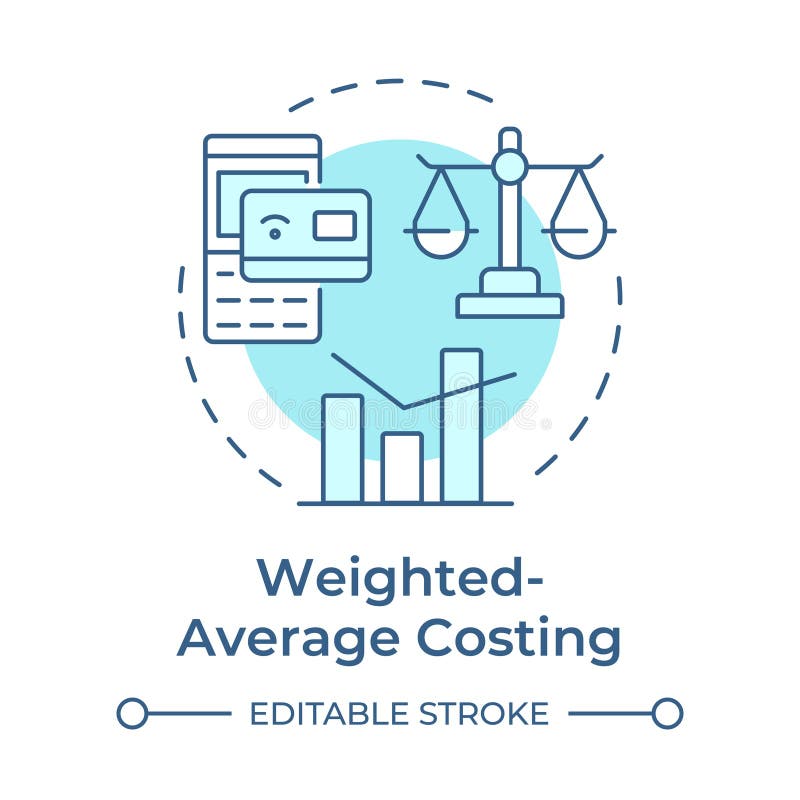 Weighted Average Costing Soft Blue Concept Icon Stock Illustration ...
